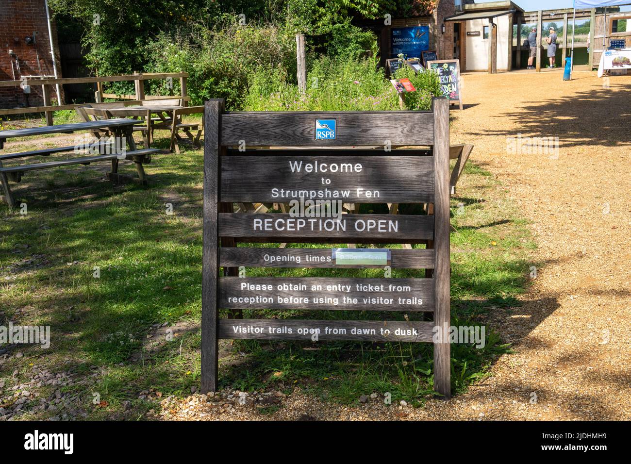 Entrance to RSPB Strumpshaw Fen in Norfolk England Stock Photo - Alamy