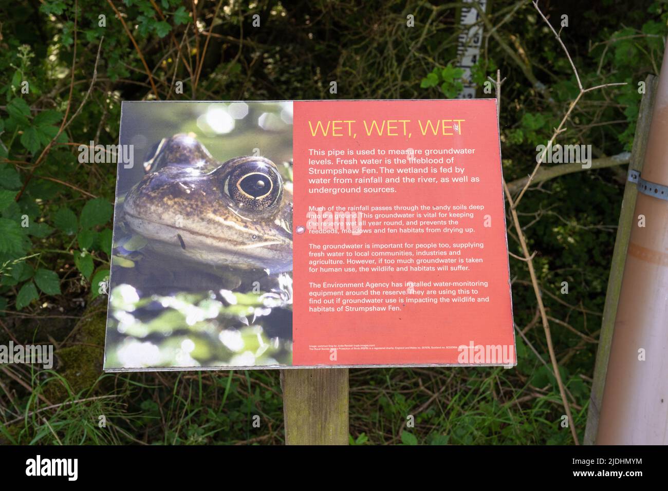 Information boards around RSPB Strumpshaw Stock Photo - Alamy