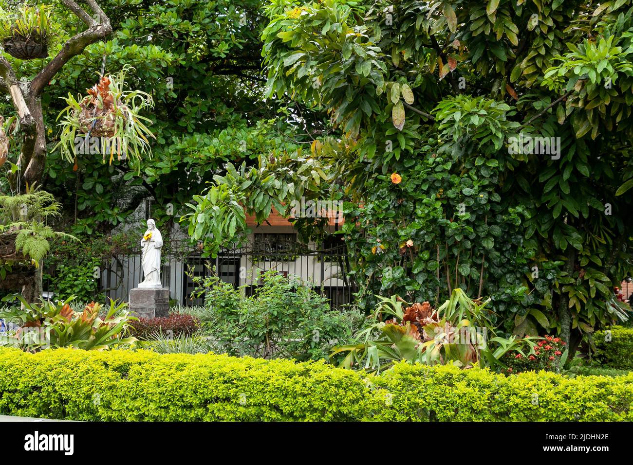 Landscape A Beautiful Natural Garden With Religious Statue Stock Photo ...