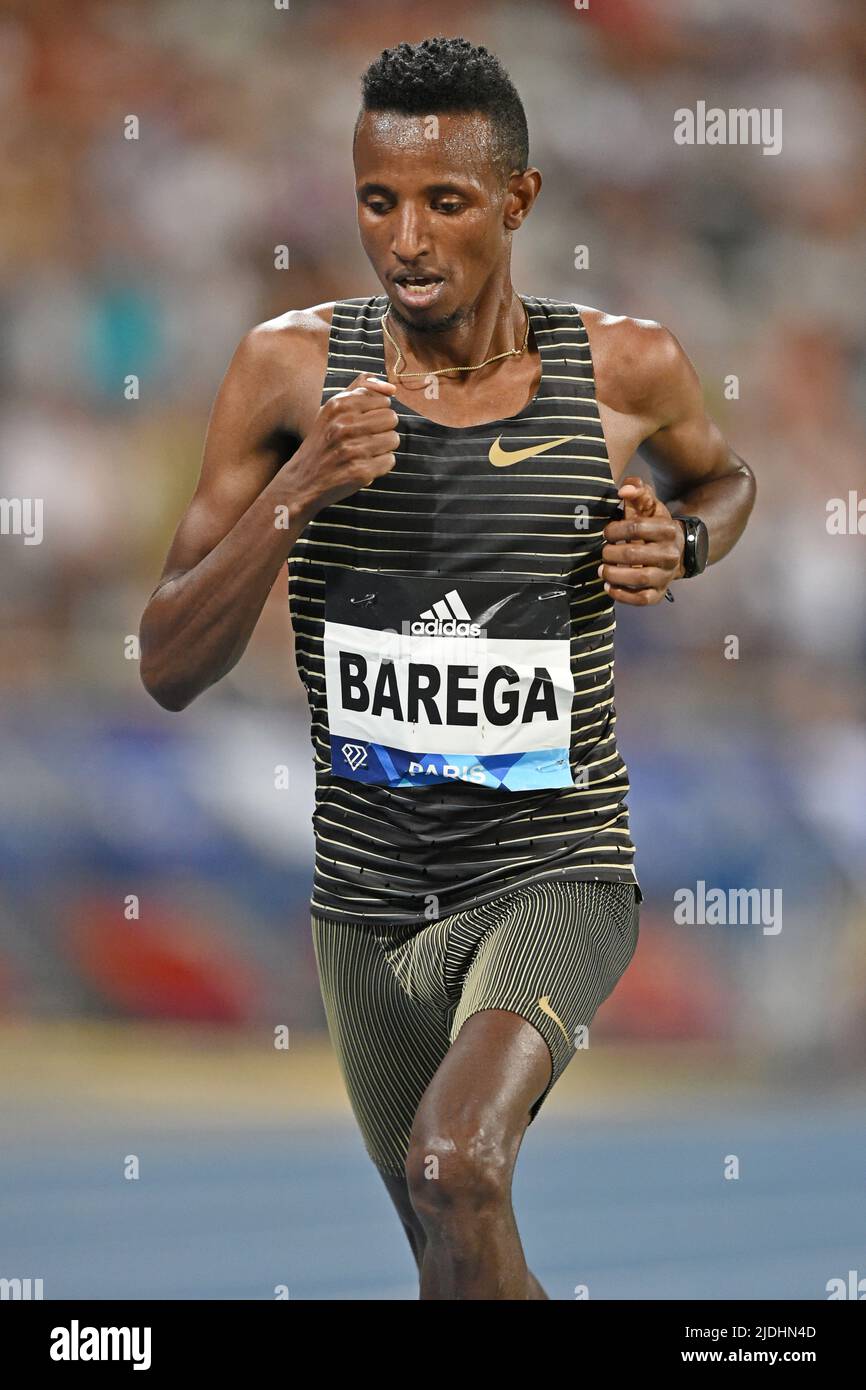 Selemon Barega (ETH) wins the 5,000m in 12:56.19 during the Meeting de ...