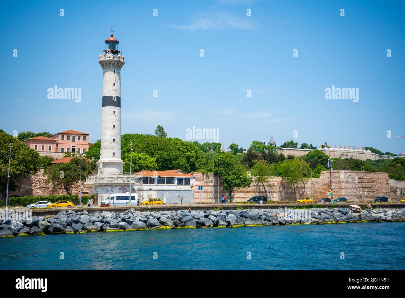Istanbul, Turkey - May 29, 2022: Ahirkapi Lighthouse is a historical ...