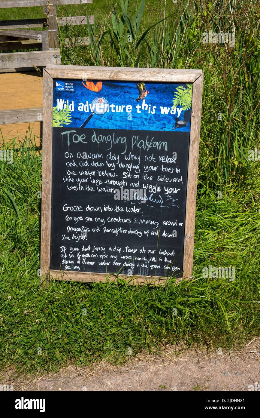 Information boards around RSPB Strumpshaw Stock Photo - Alamy