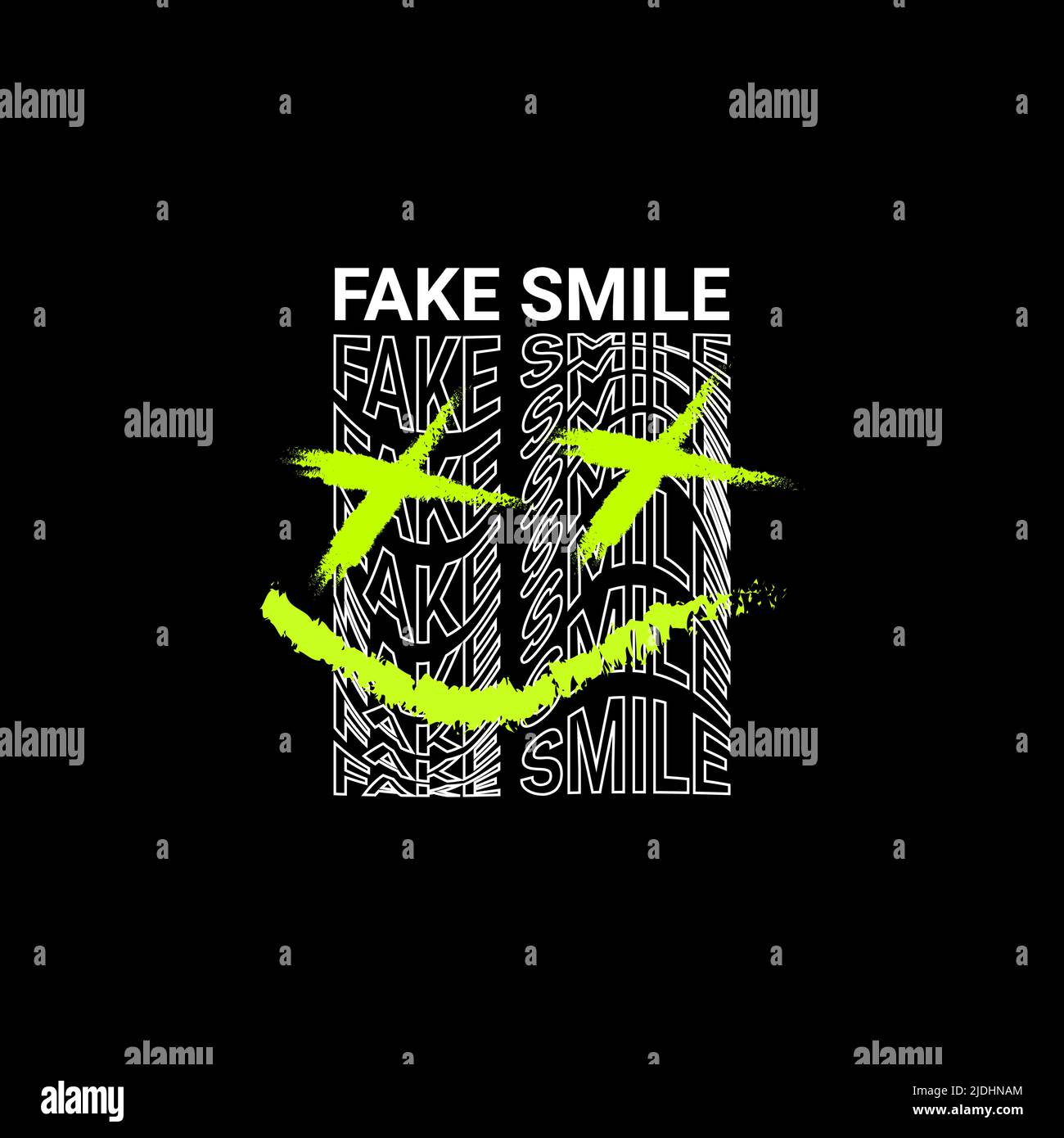 Fake smile design, suitable for screen printing t-shirts, clothes ...