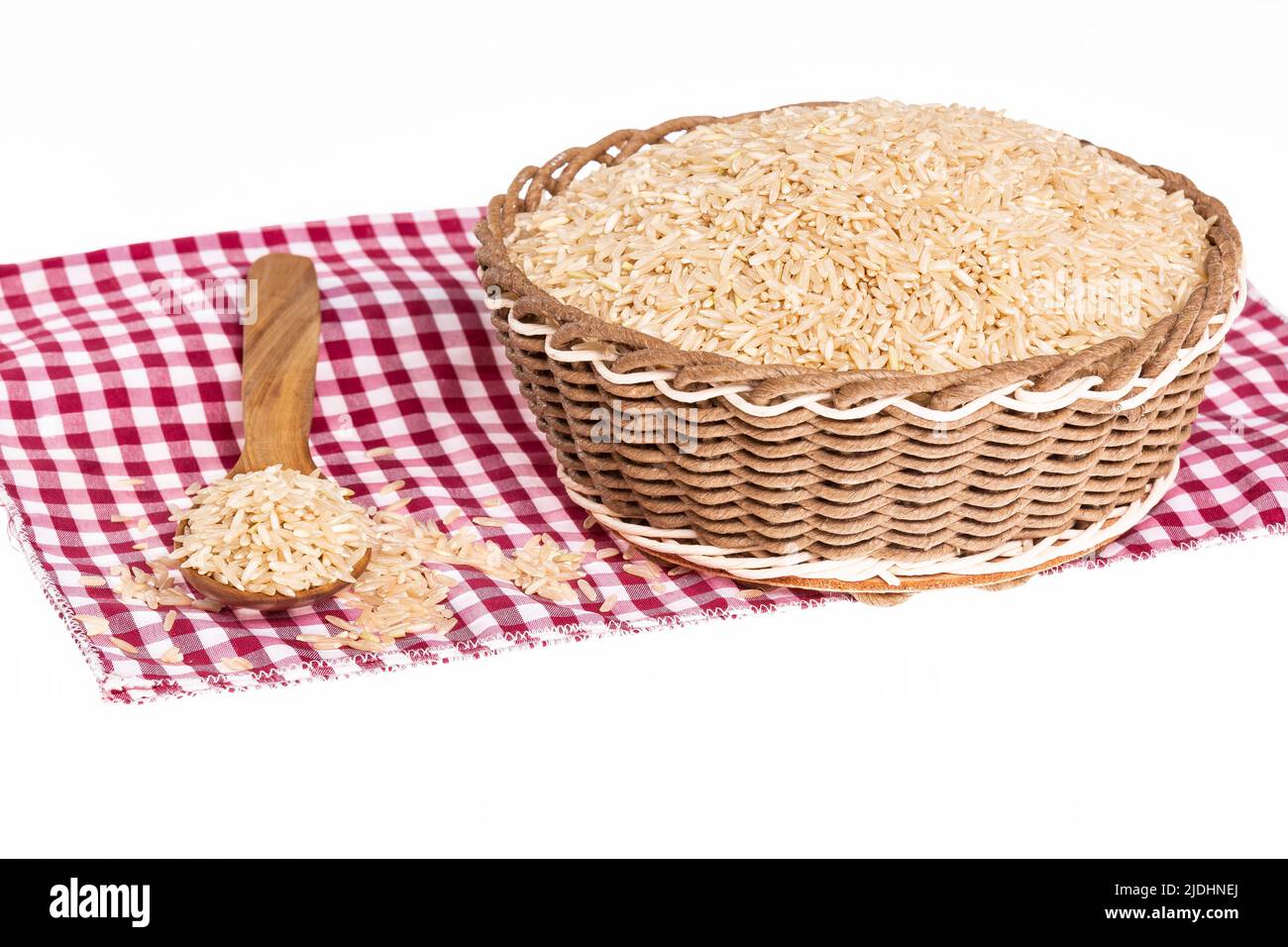 Raw Brown Rice - Basic Cereal For Food; Photo On White Background Stock ...