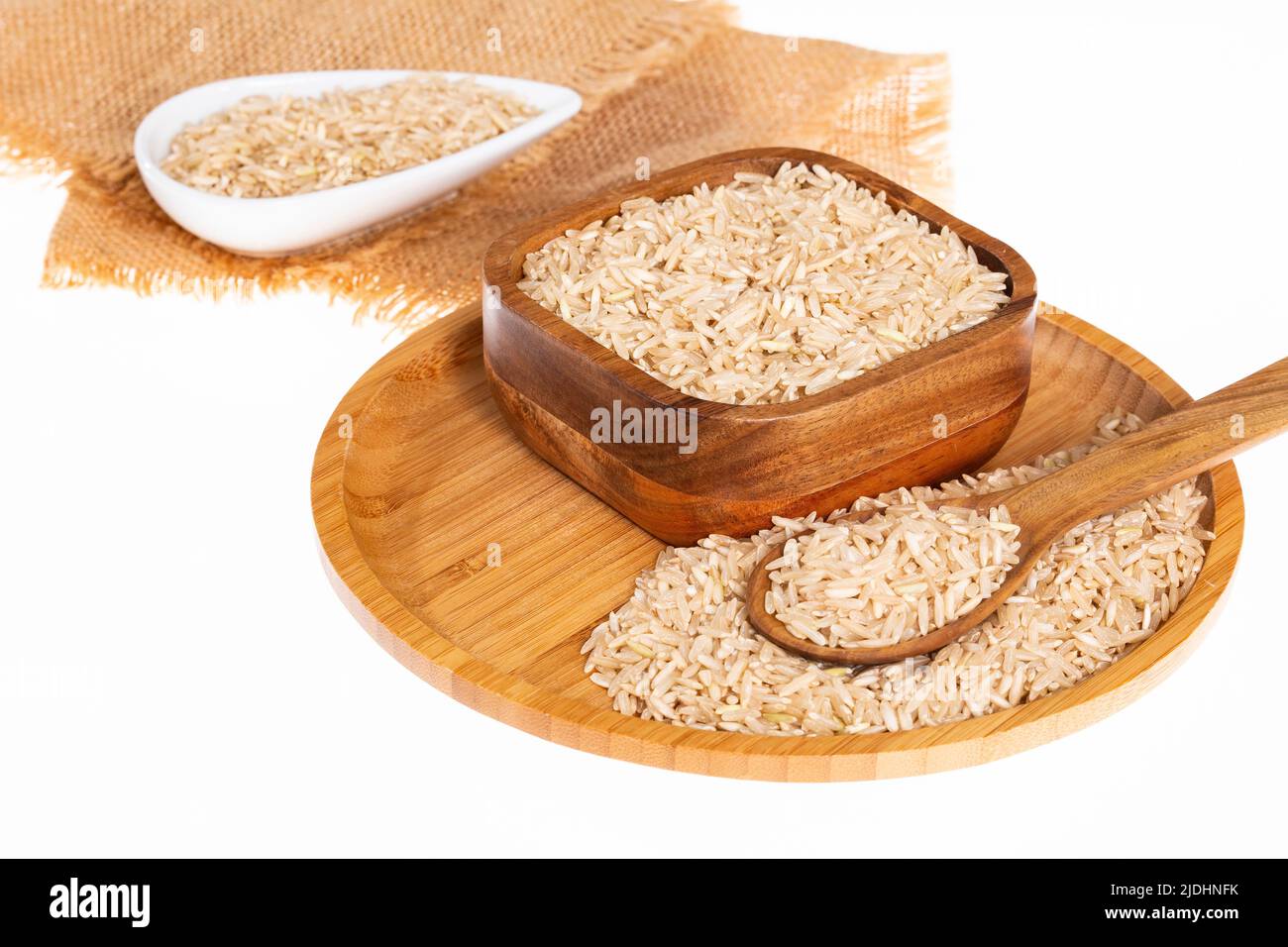 Raw Brown Rice - Basic Cereal For Food; Photo On White Background Stock ...