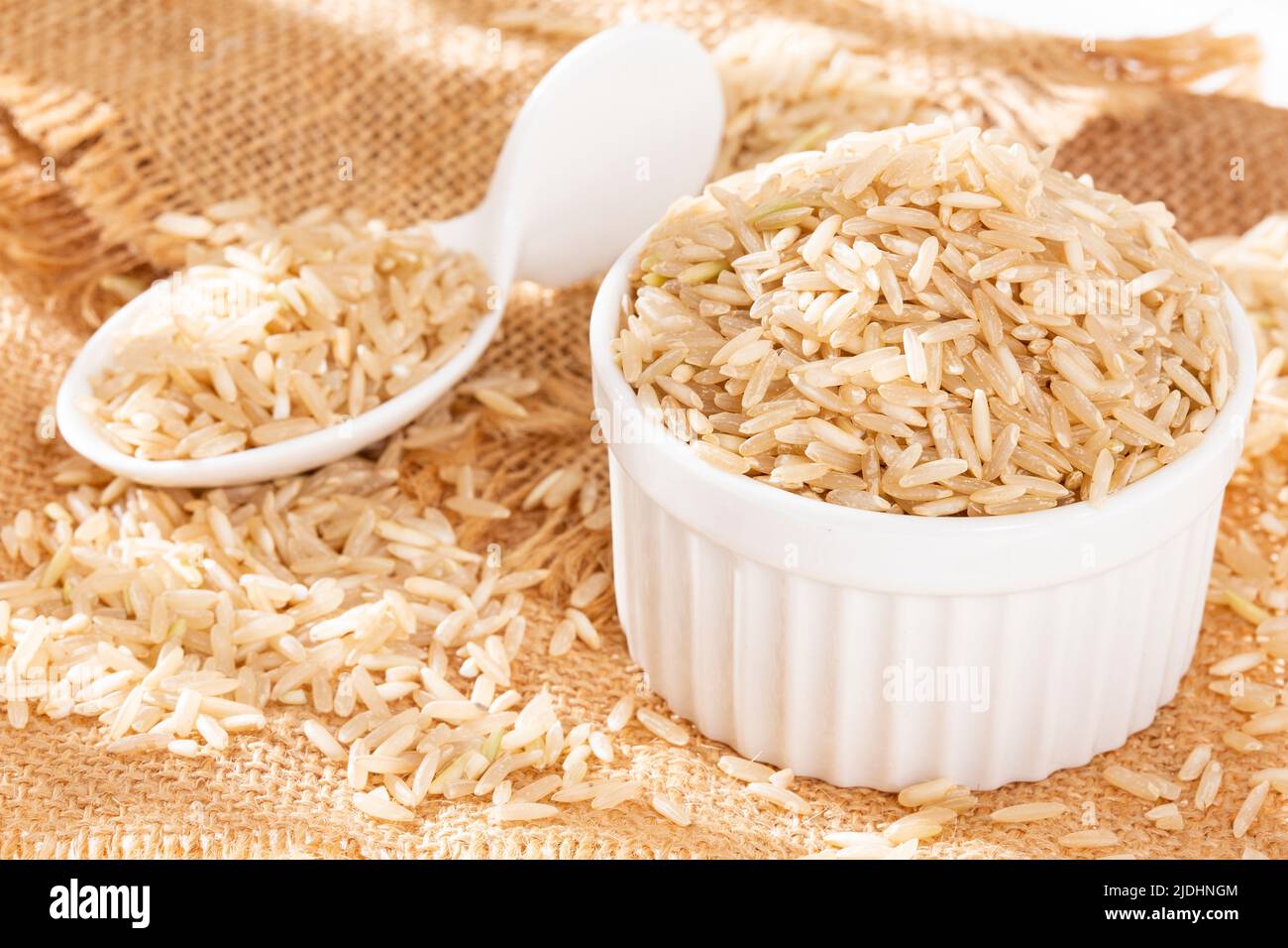 Organic Raw Brown Rice - Basic Cereal For Food Stock Photo - Alamy