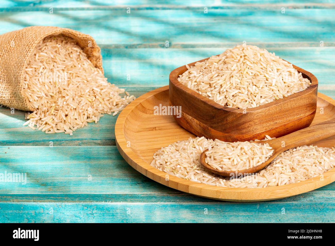 Organic Raw Brown Rice - Basic Cereal For Food Stock Photo - Alamy
