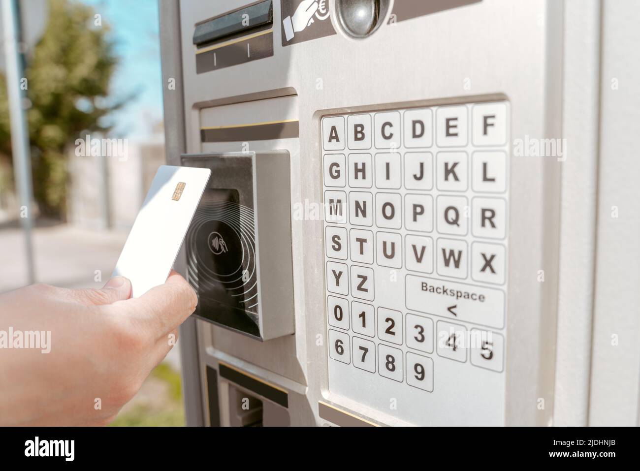 Client making a cashless payment for fuel Stock Photo - Alamy