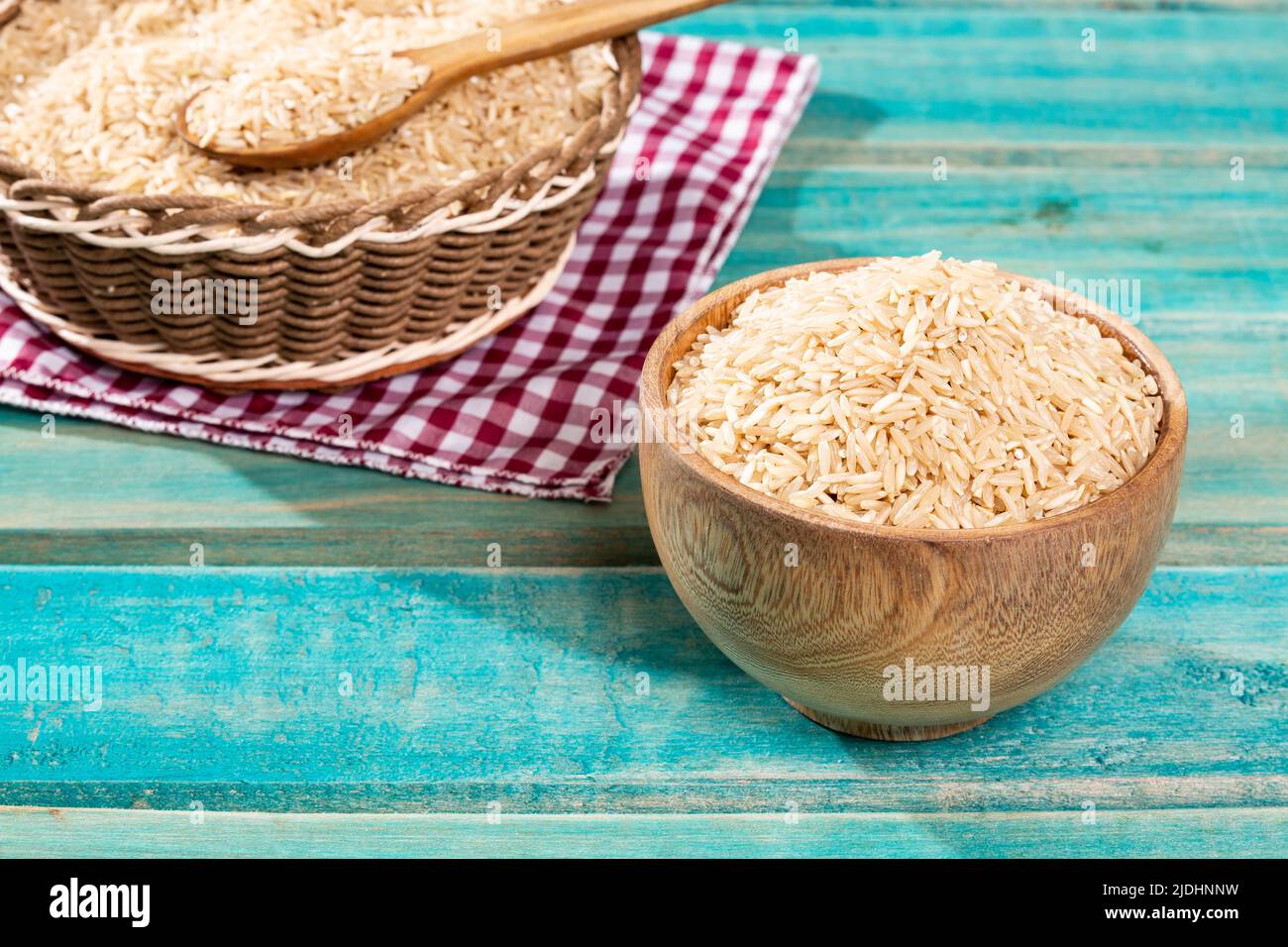 Organic Raw Brown Rice - Basic Cereal For Food Stock Photo - Alamy