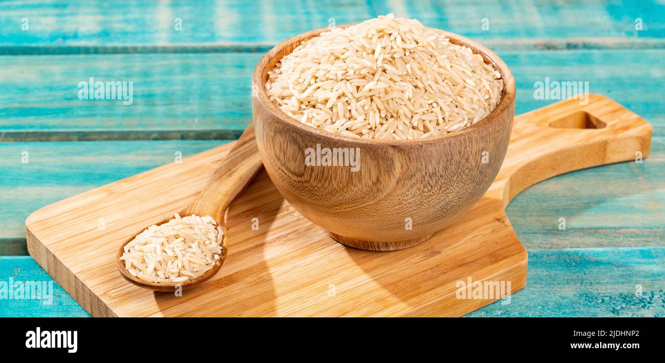 Organic Raw Brown Rice - Basic Cereal For Food Stock Photo - Alamy