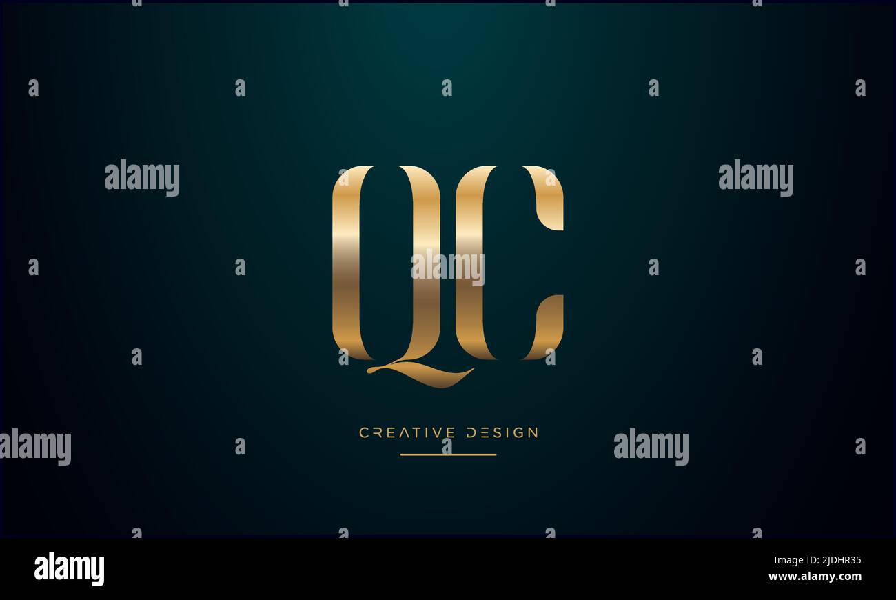 Alphabet Letters QC, CQ, Q or C initial Logo Abstract Monogram Stock ...