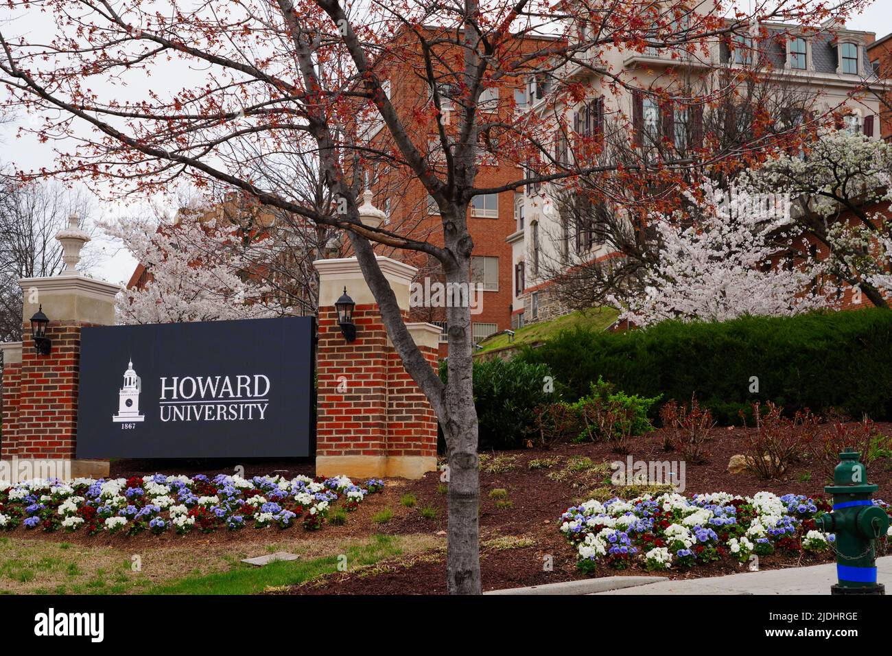 WASHINGTON, DC -26 MAR 2022- View of the college campus of Howard ...