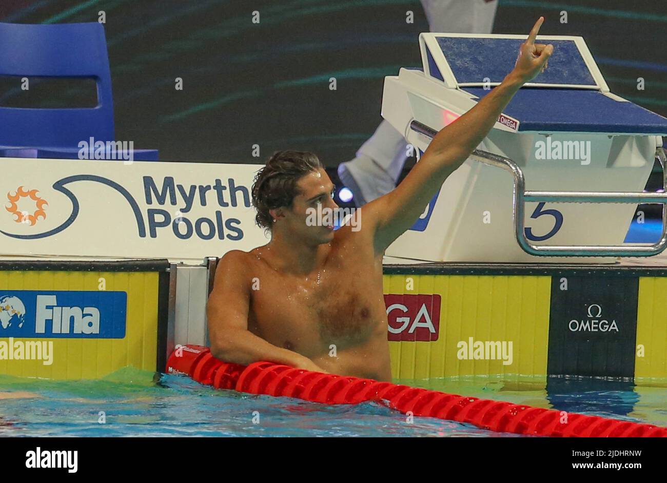Budapest, Hungary - June 20, 2022, Thomas Ceccon of Italy Final 100 M ...