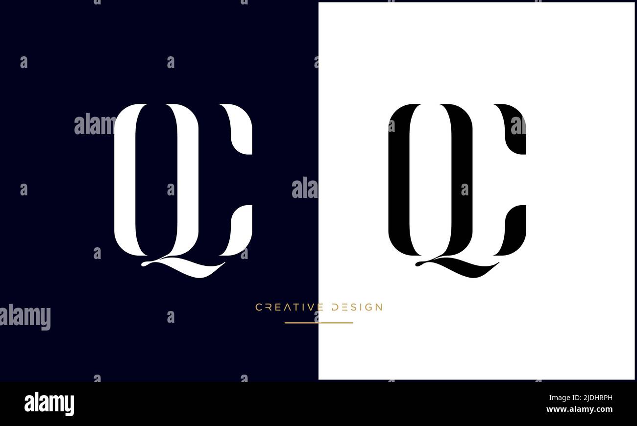Alphabet Letters QC, CQ, Q or C initial Logo Abstract Monogram Stock ...