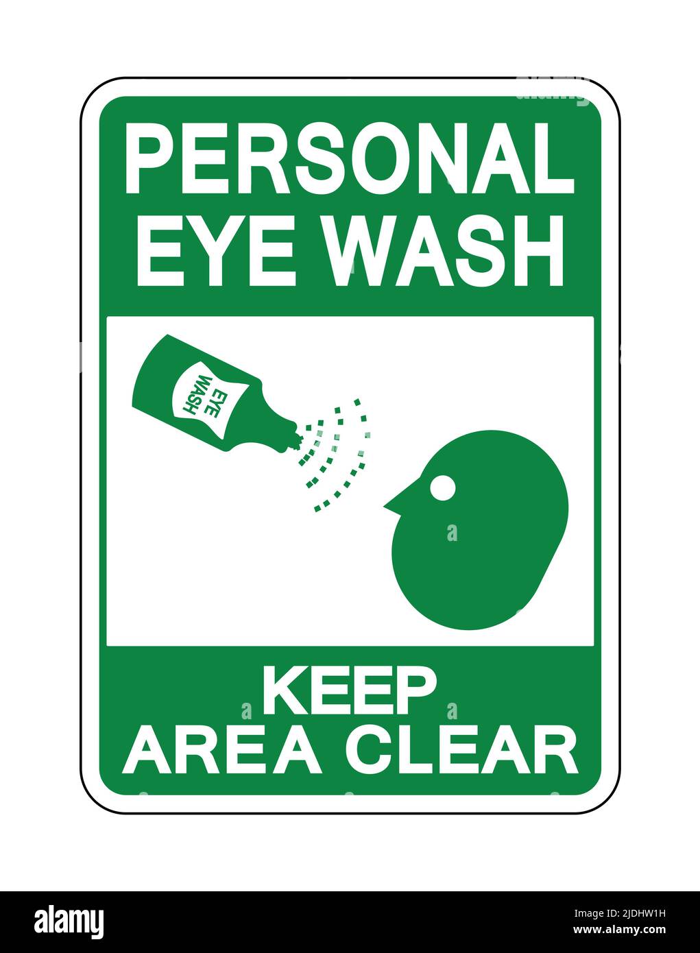 Personal Eye Wash Keep Area Clear Sign Isolate On White Background ...