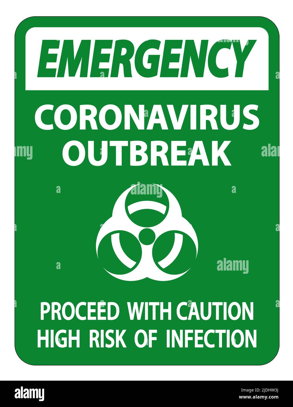 Emergency Coronavirus Outbreak Sign Isolate On White Background,Vector ...