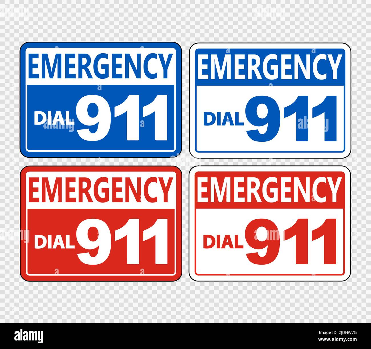 Emergency Call 911 Sign on transparent background Stock Vector Image & Art - Alamy