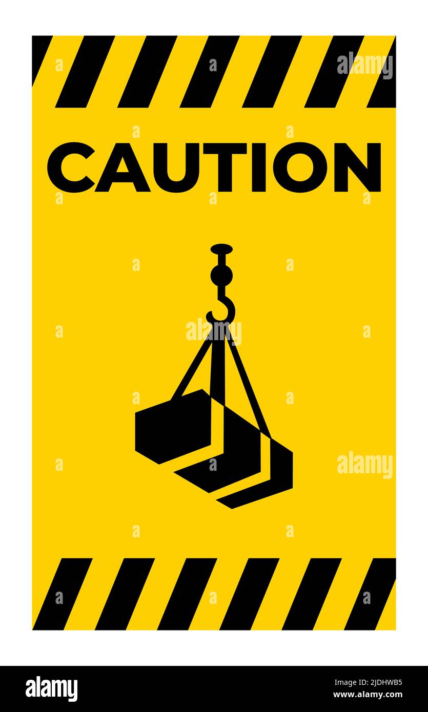 Beware Overhead Load Symbol Isolate On White Background,Vector ...