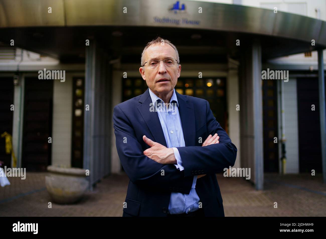 Andy Slaughter, MP for Hammersmith, outside Stebbing House, after a ...