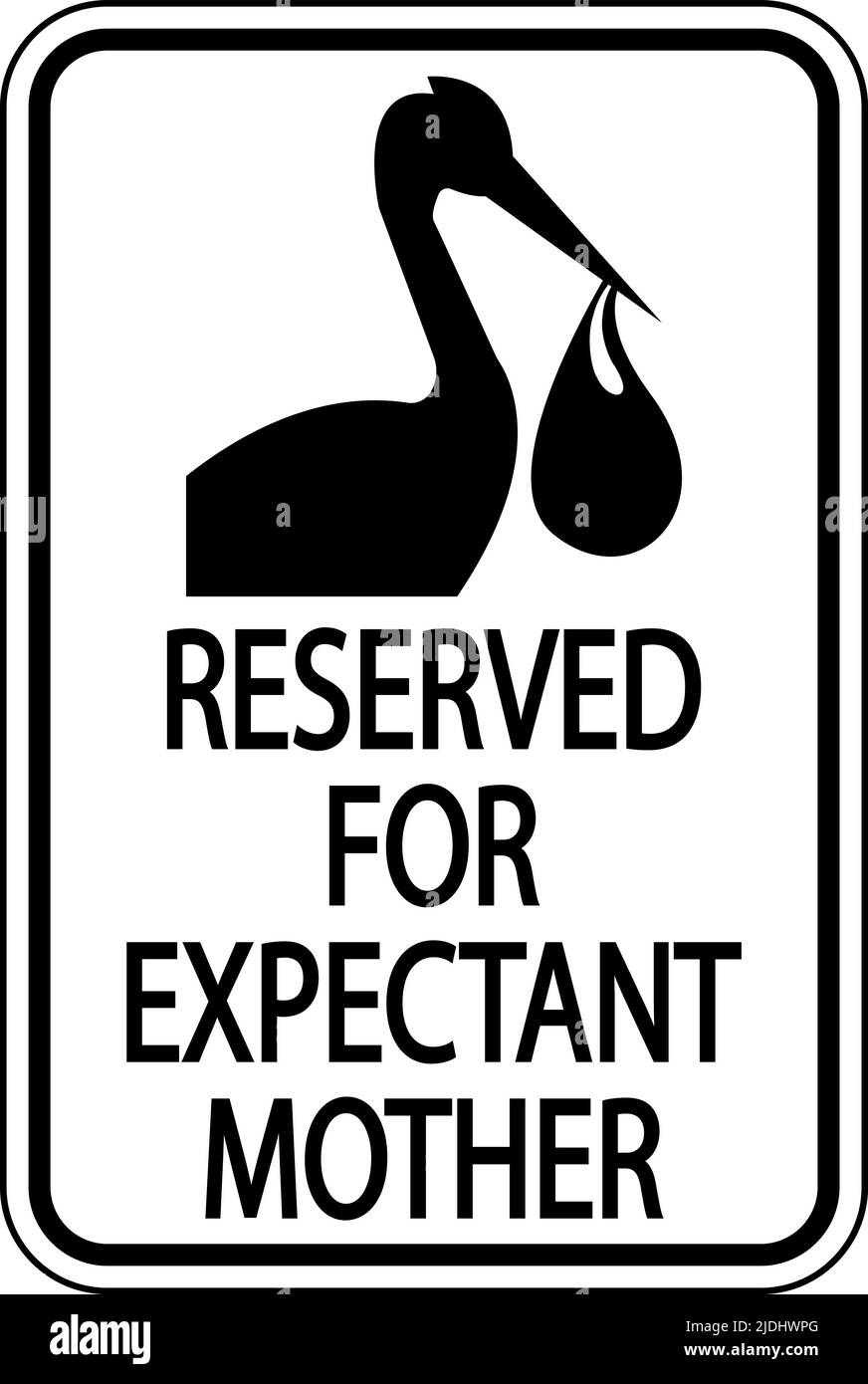 Reserved Expectant Mother Sign On White Background Stock Vector Image ...