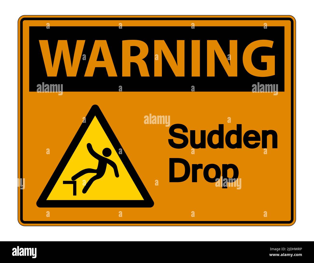Warning Sudden Drop Symbol Sign On White Background,Vector Illustration ...
