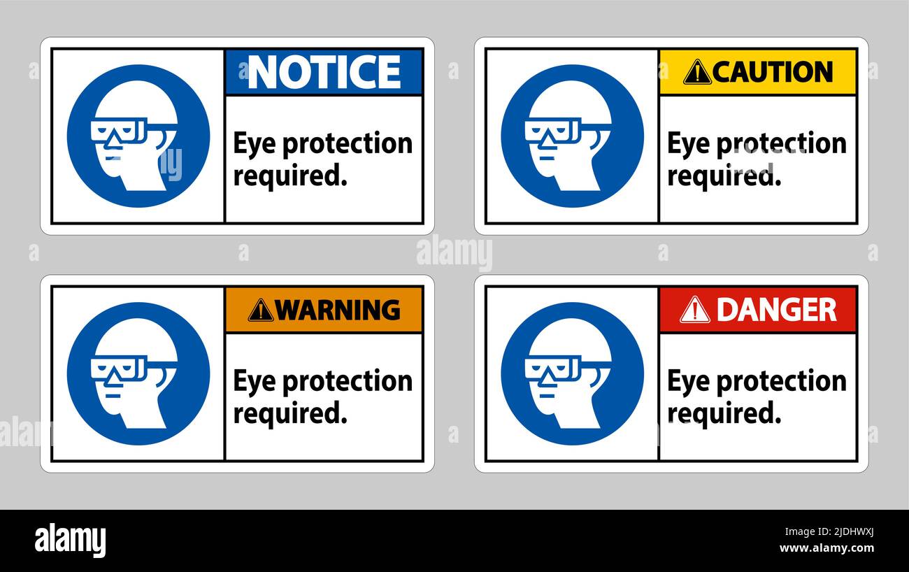 Sign Eye Protection Required on white background Stock Vector Image ...
