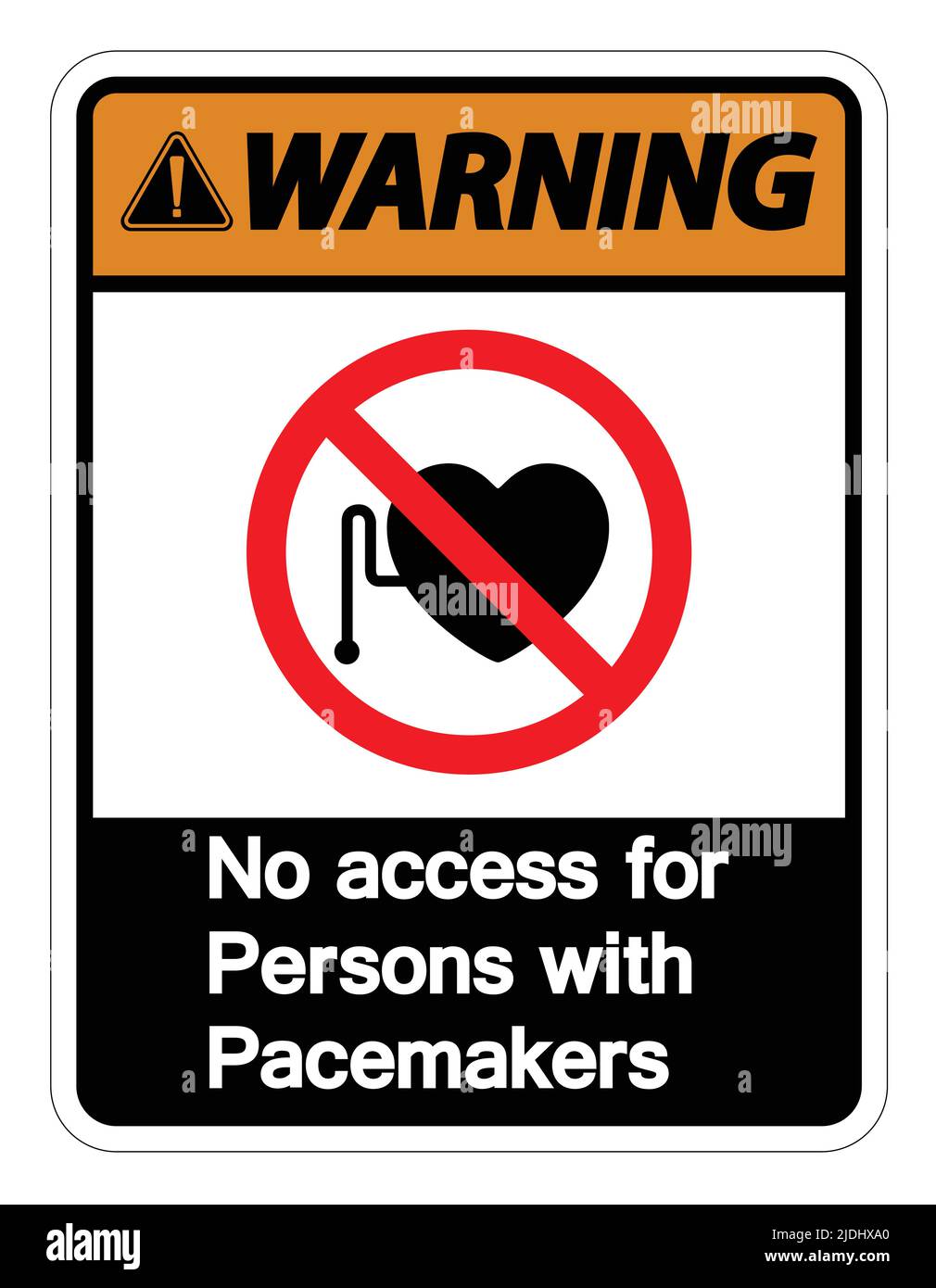 Warning No Access For Persons With Pacemaker Symbol Sign Isolate On ...