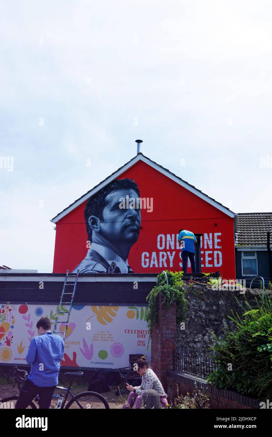 Mural of the Late Legendary Welsh Footaballer Gary Speed, corner of ...