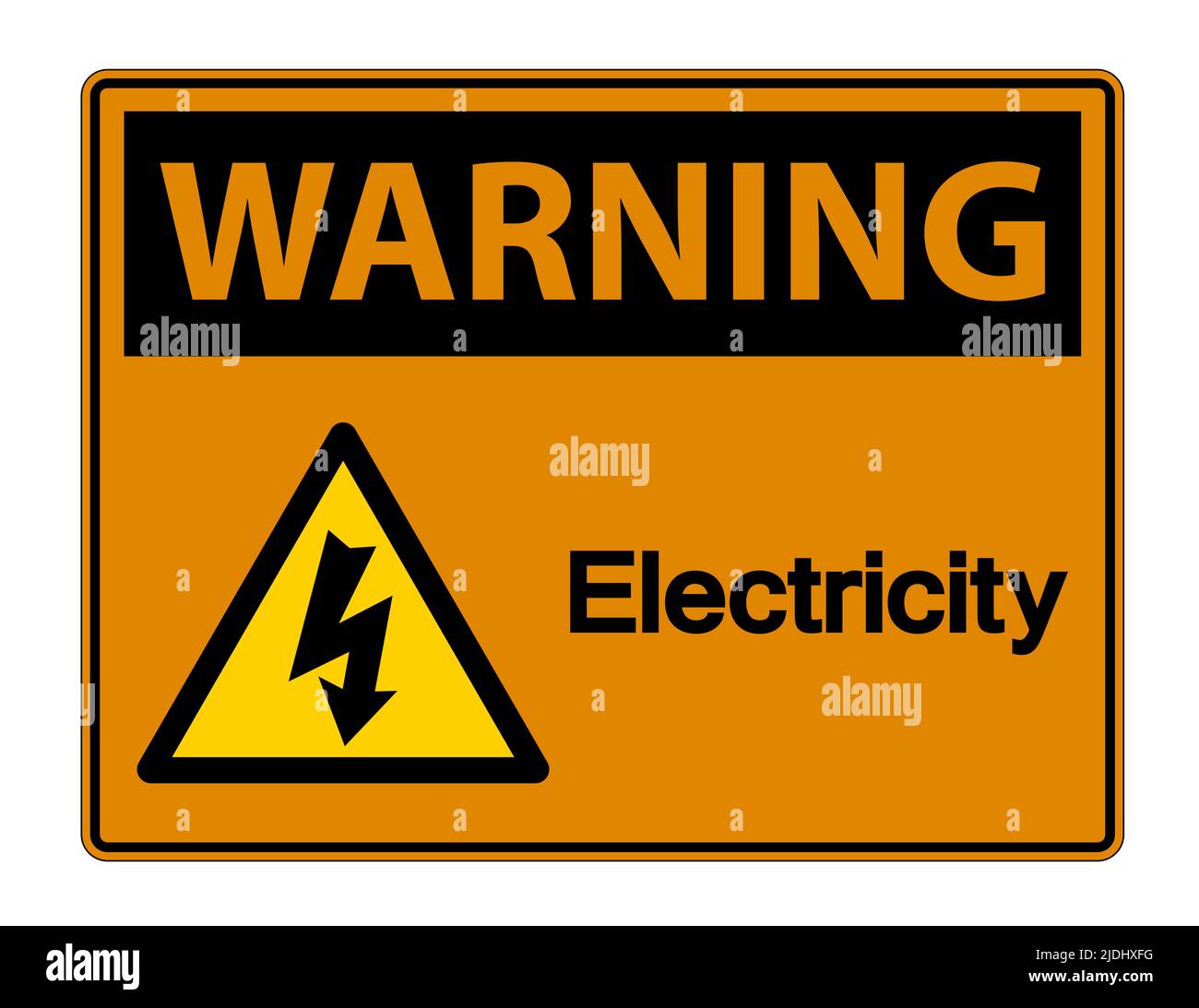 Warning Electricity Symbol Sign on white background,Vector Illustration ...