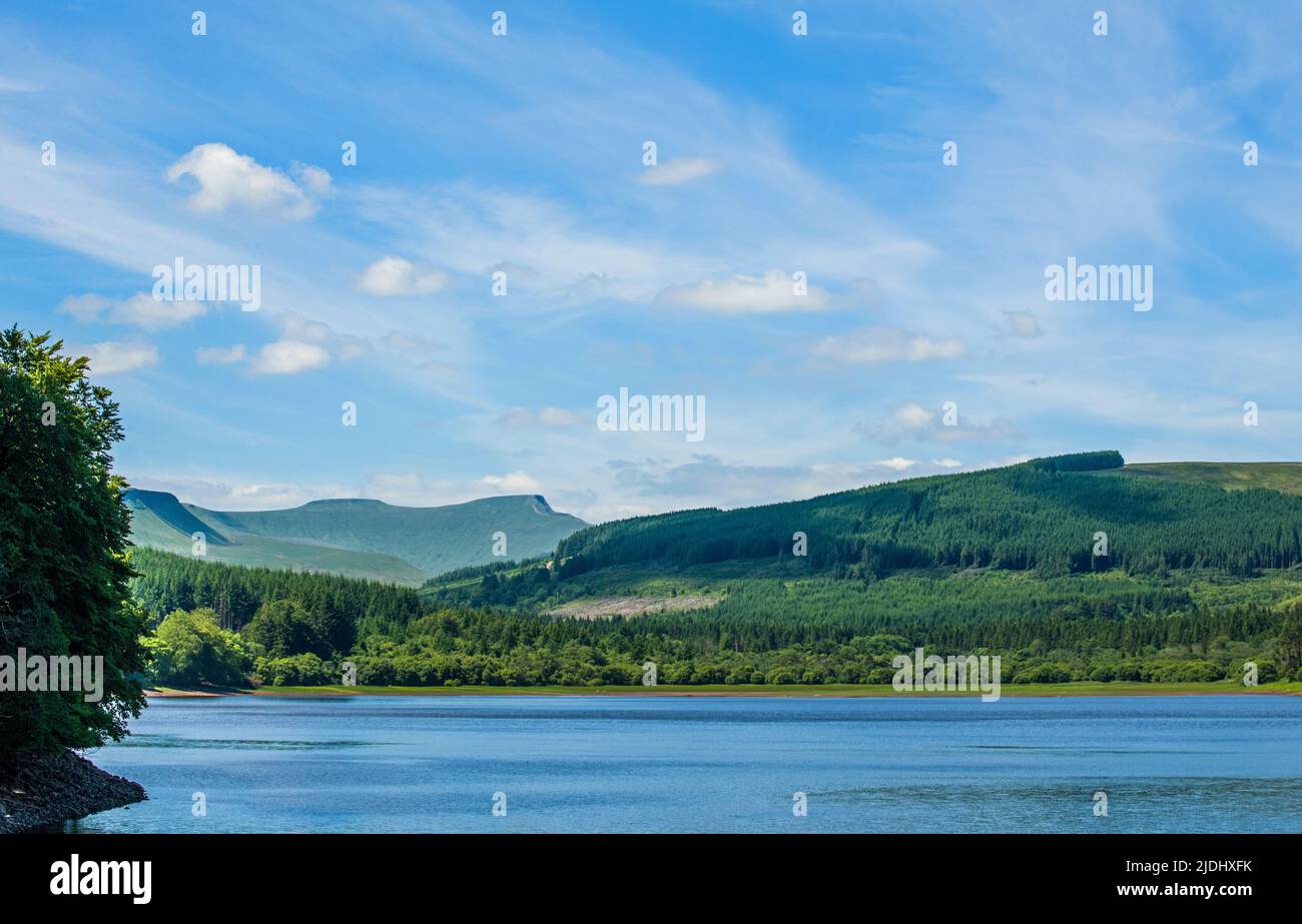 A lovely view of Pen y Fan and Corn Du across the Pentwyn Reservoir in ...