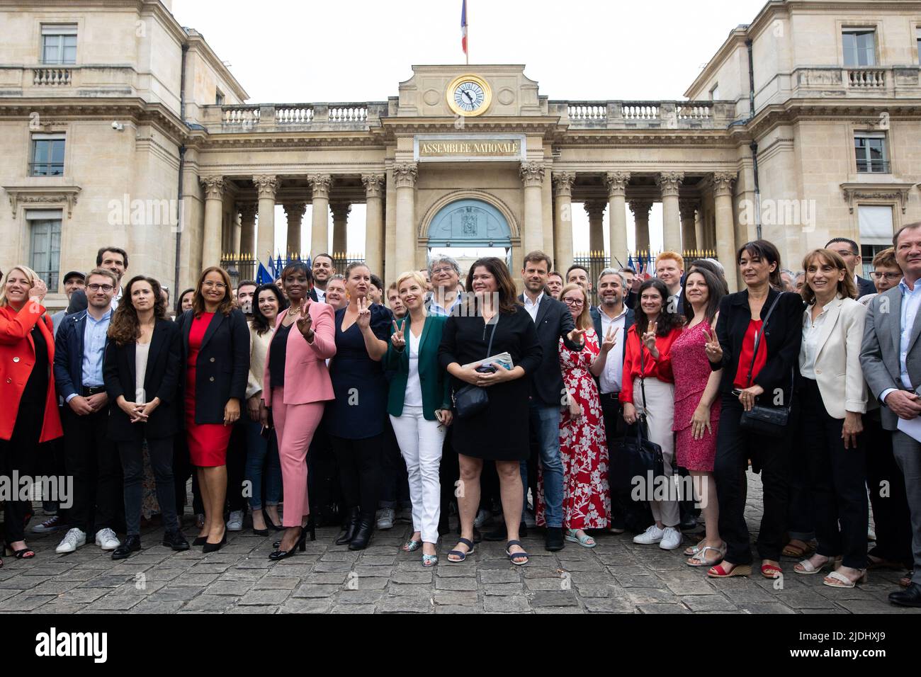 Members of the left-wing coalition NUPES (Nouvelle Union Populaire ...