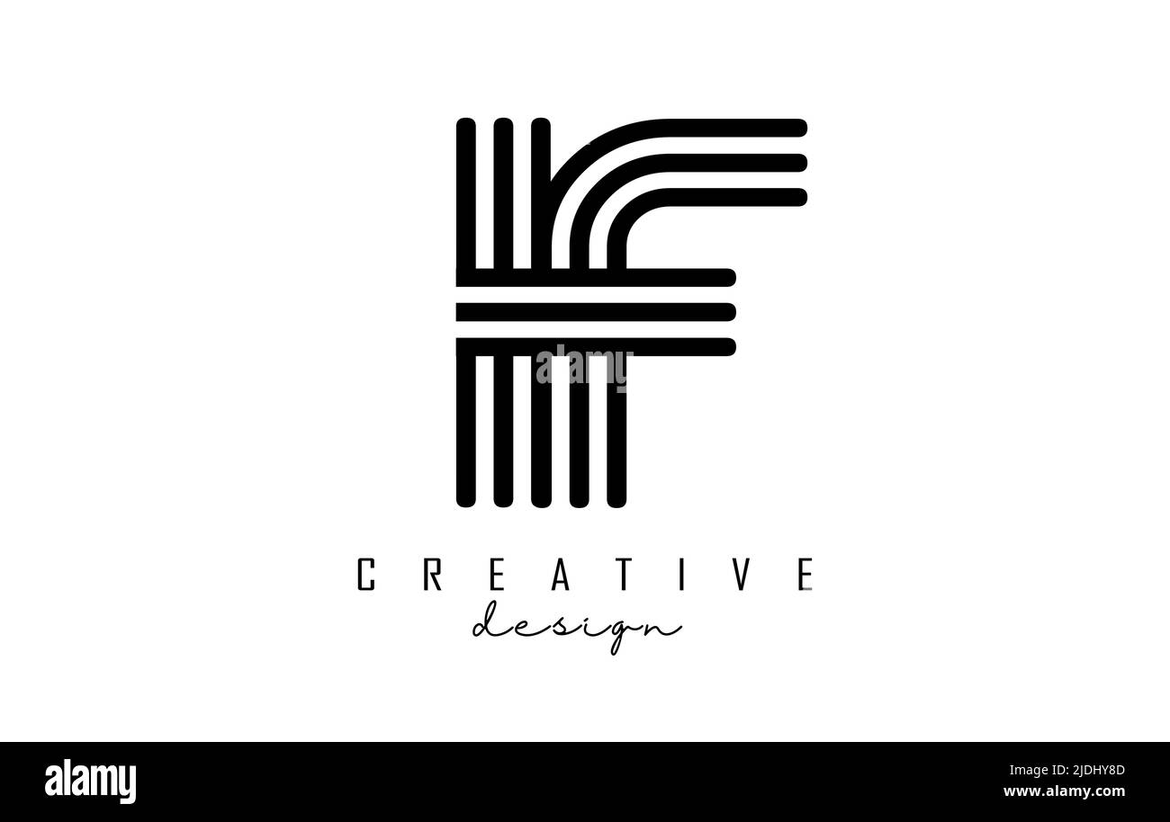 Black lines If i f letters with monogram Logo Design. Creative vector ...