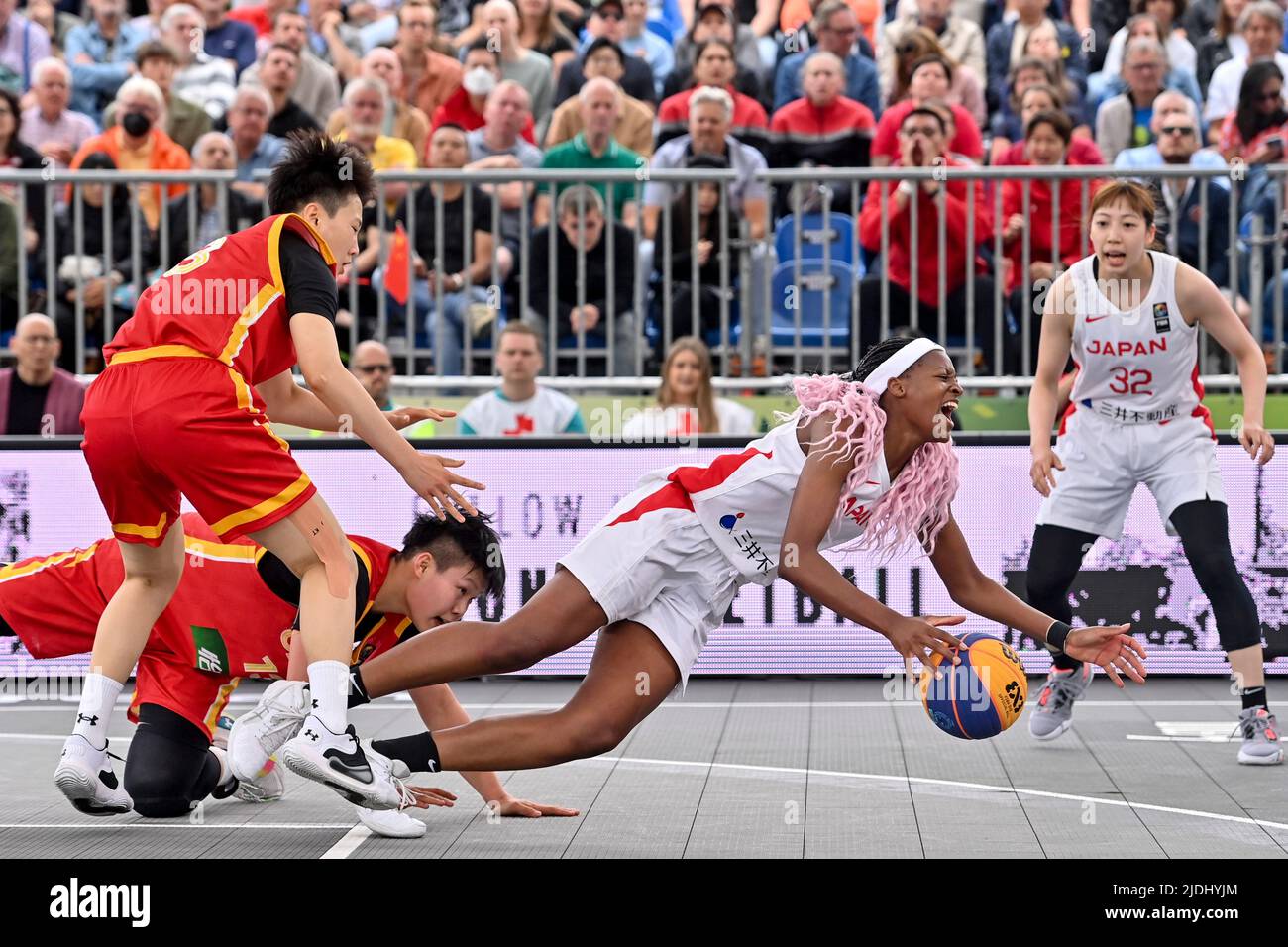 Stephanie Mawuli pictured during a 3x3 basketball game between Japan ...