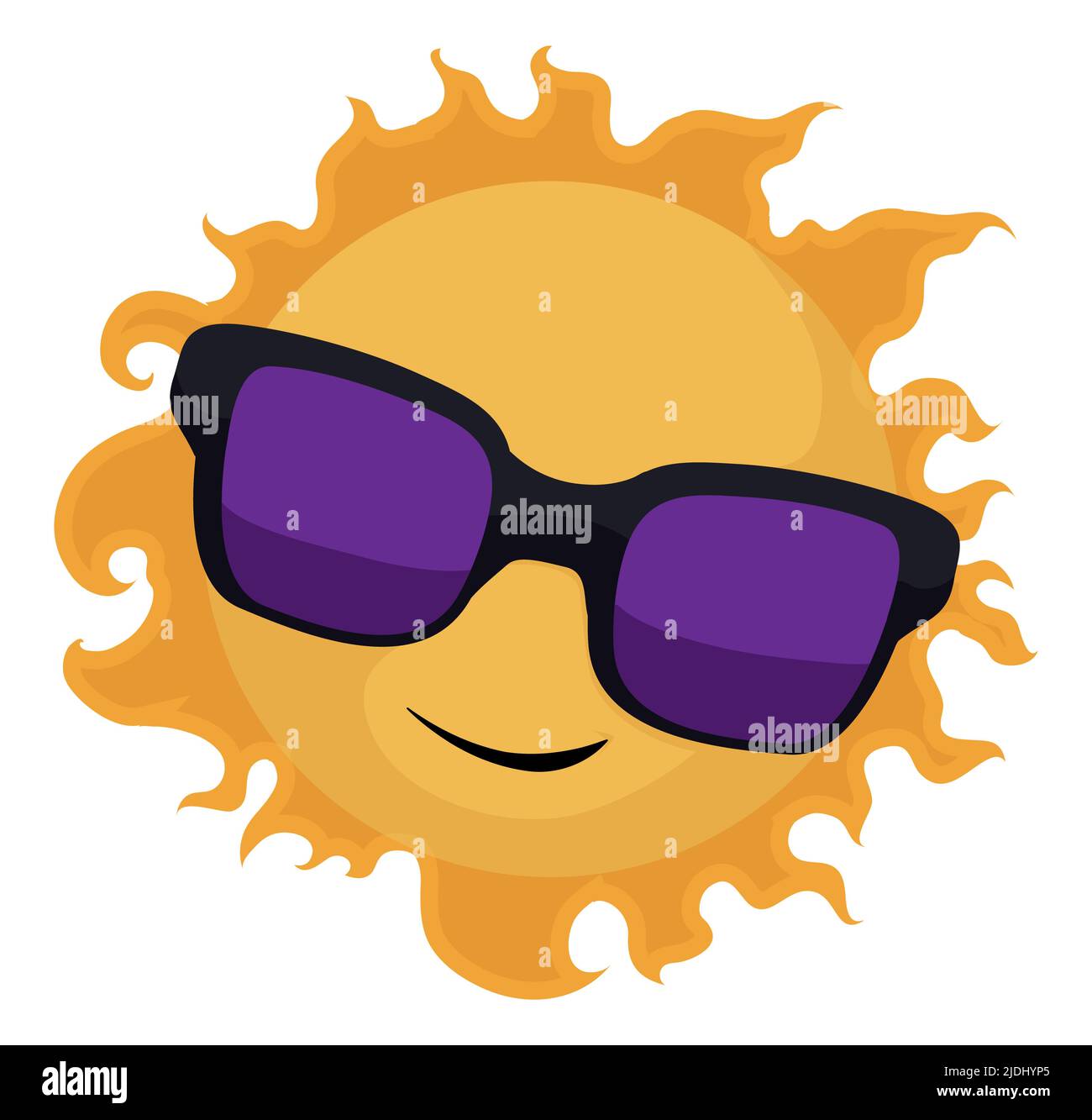 Sun with cool attitude, wearing sunglasses and relaxed during ...