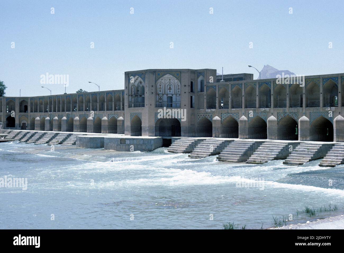 Isfahan Iran 1976 - view of the historic Khaju bridge over the ...