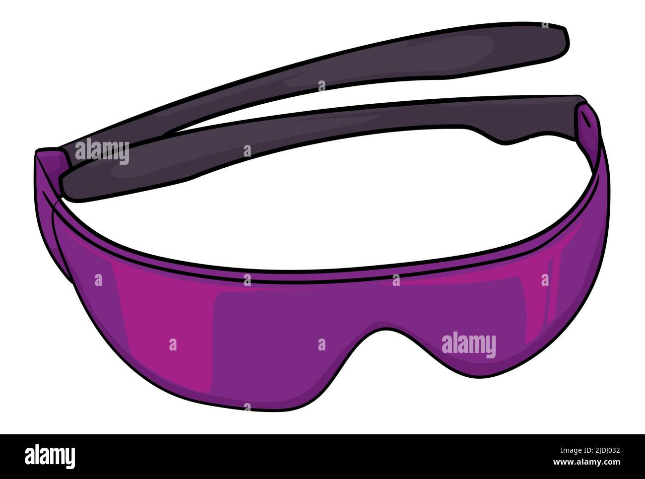 View of fancy purple sunglasses with sports design in cartoon style and ...