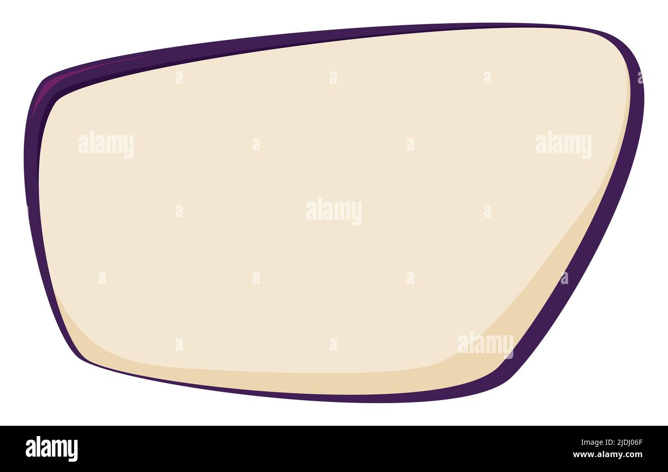 Empty sign template in cartoon style, in ivory color and purple frame ...