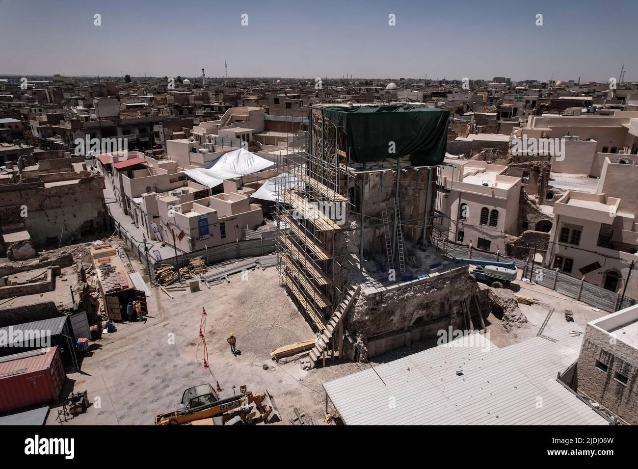 Mosul, Iraq. 21st June, 2022. An aerial view of the reconstruction ...