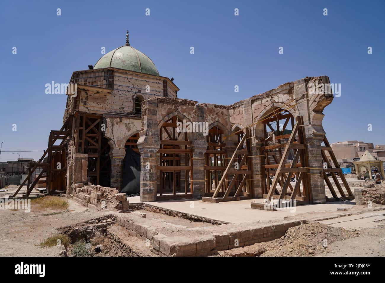 Mosul, Iraq. 21st June, 2022. A view of the reconstruction works at al ...