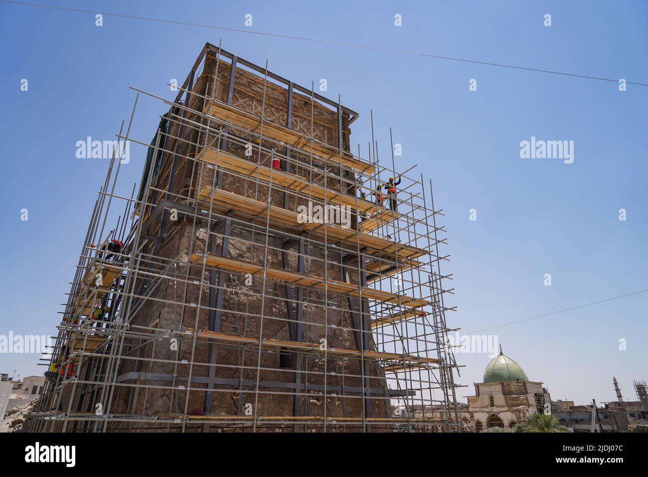 Mosul, Iraq. 21st June, 2022. A view of the reconstruction works at al ...