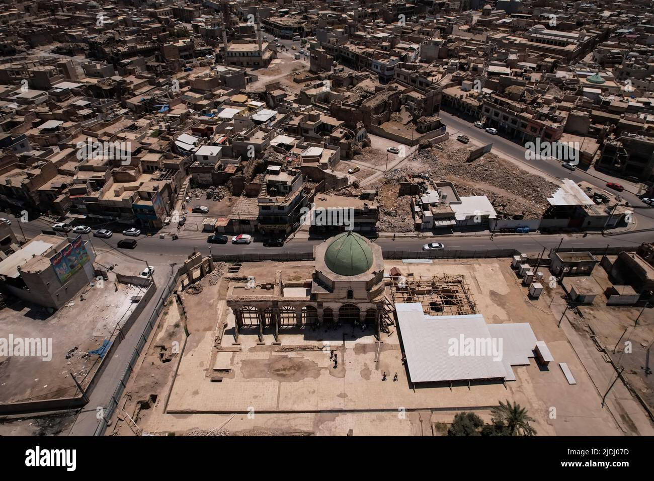 Mosul, Iraq. 21st June, 2022. An aerial view of the reconstruction ...