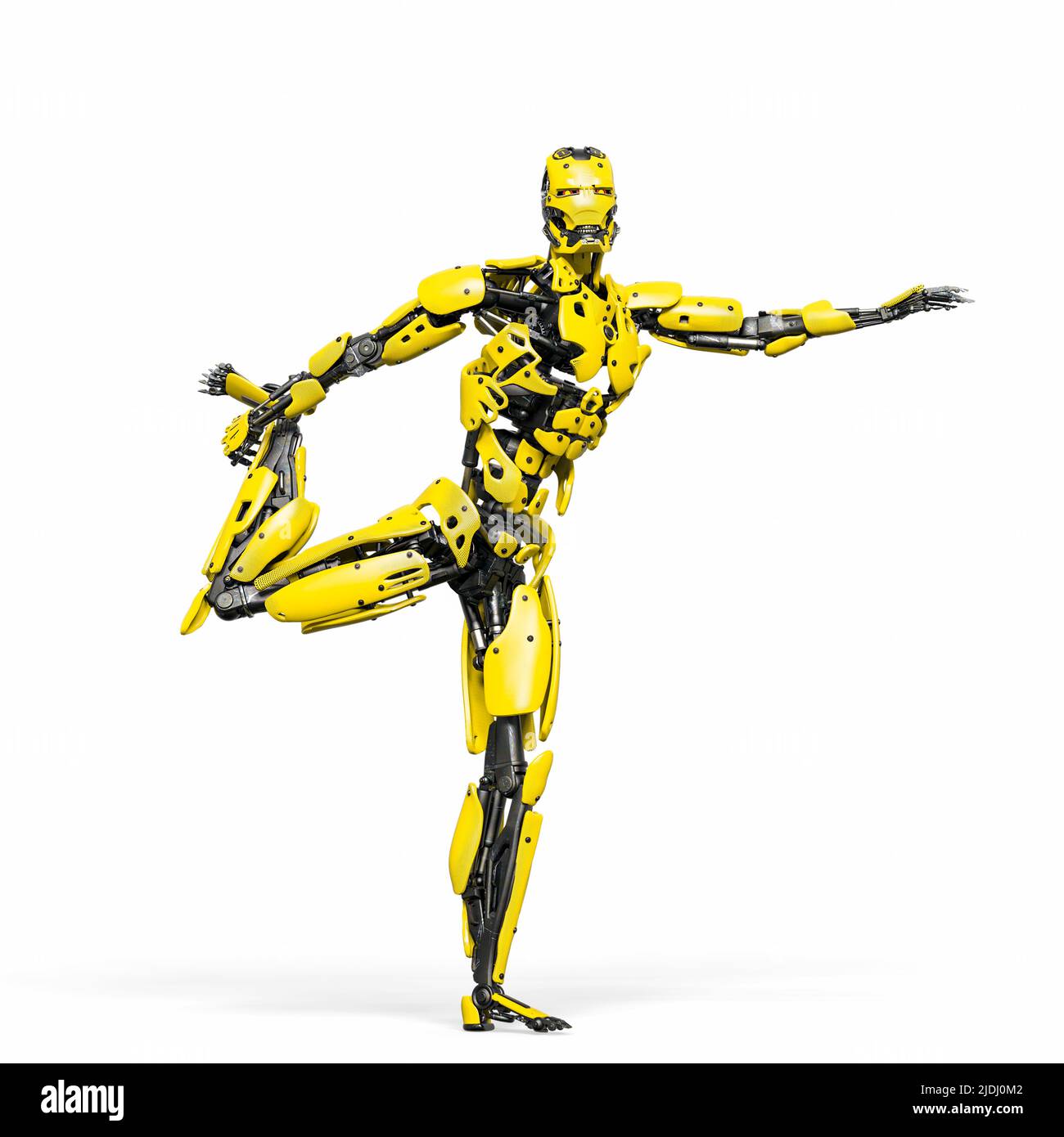 cyborg in stretching before the gym, 3d illustration Stock Photo - Alamy