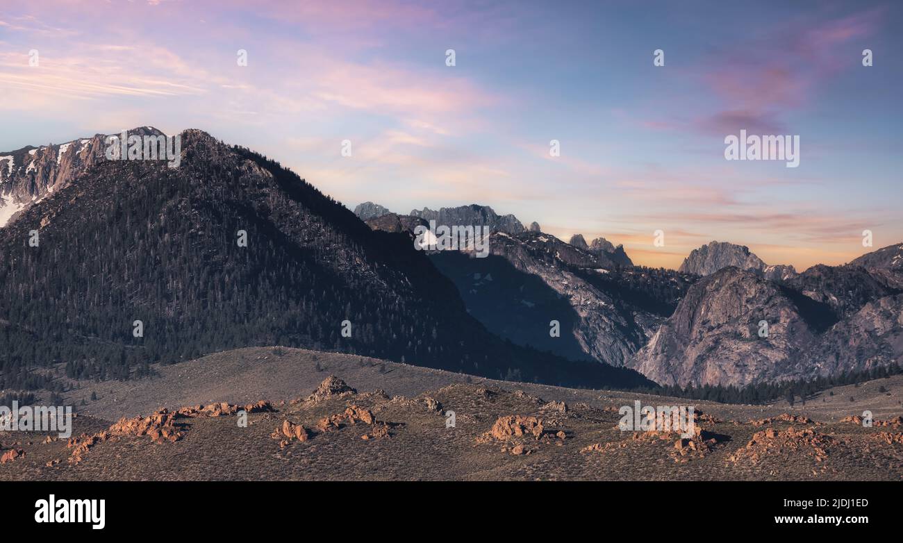 Dry rocky desert mountain landscape with trees Stock Photo - Alamy