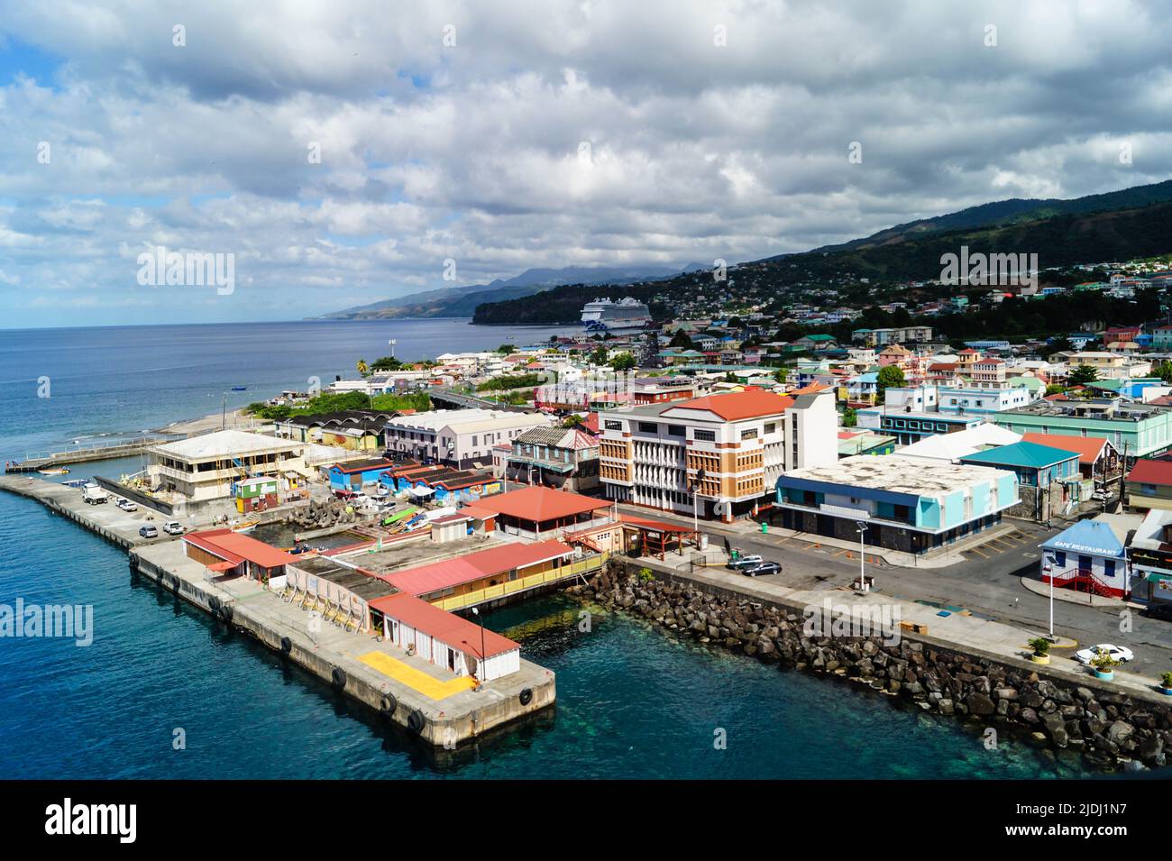 Roseau the capital of Dominica from the perspective of the cruise ...