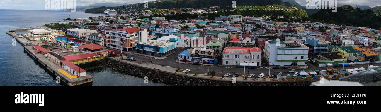 Roseau the capital of Dominica from the perspective of the cruise ...