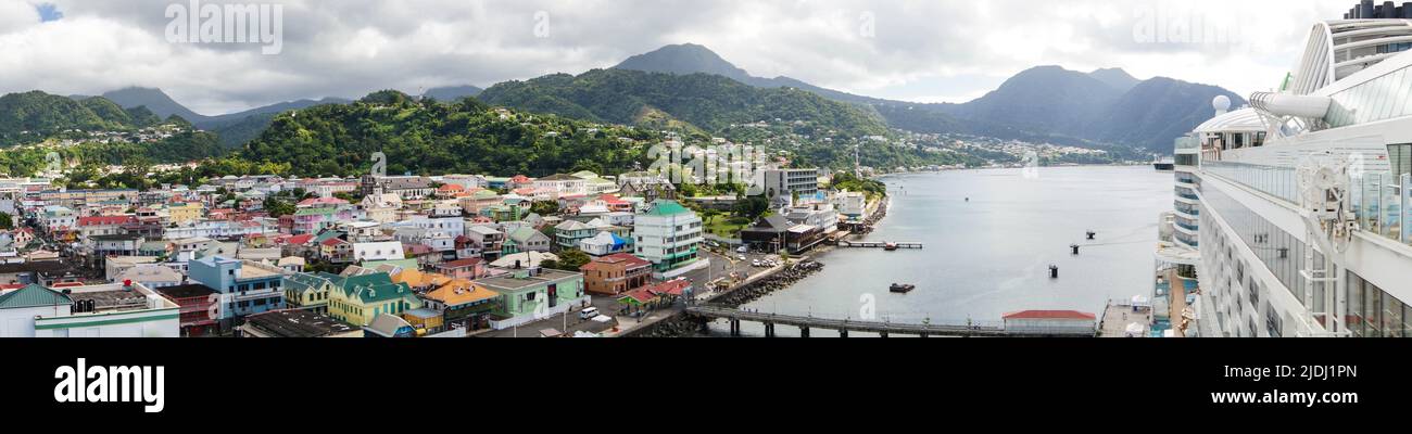 Roseau the capital of Dominica from the perspective of the cruise ...
