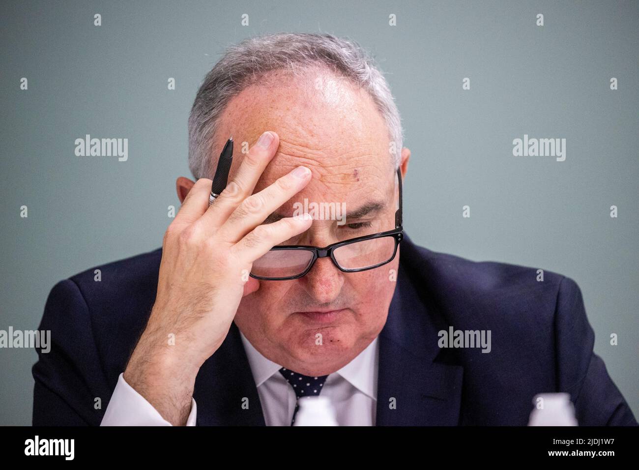 Mr Peter McNaney, Chairman of the Belfast Trust during a press ...