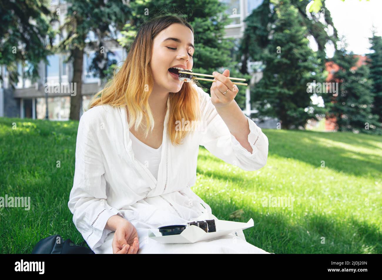 Girl in restaurant eats delicious hi-res stock photography and images ...