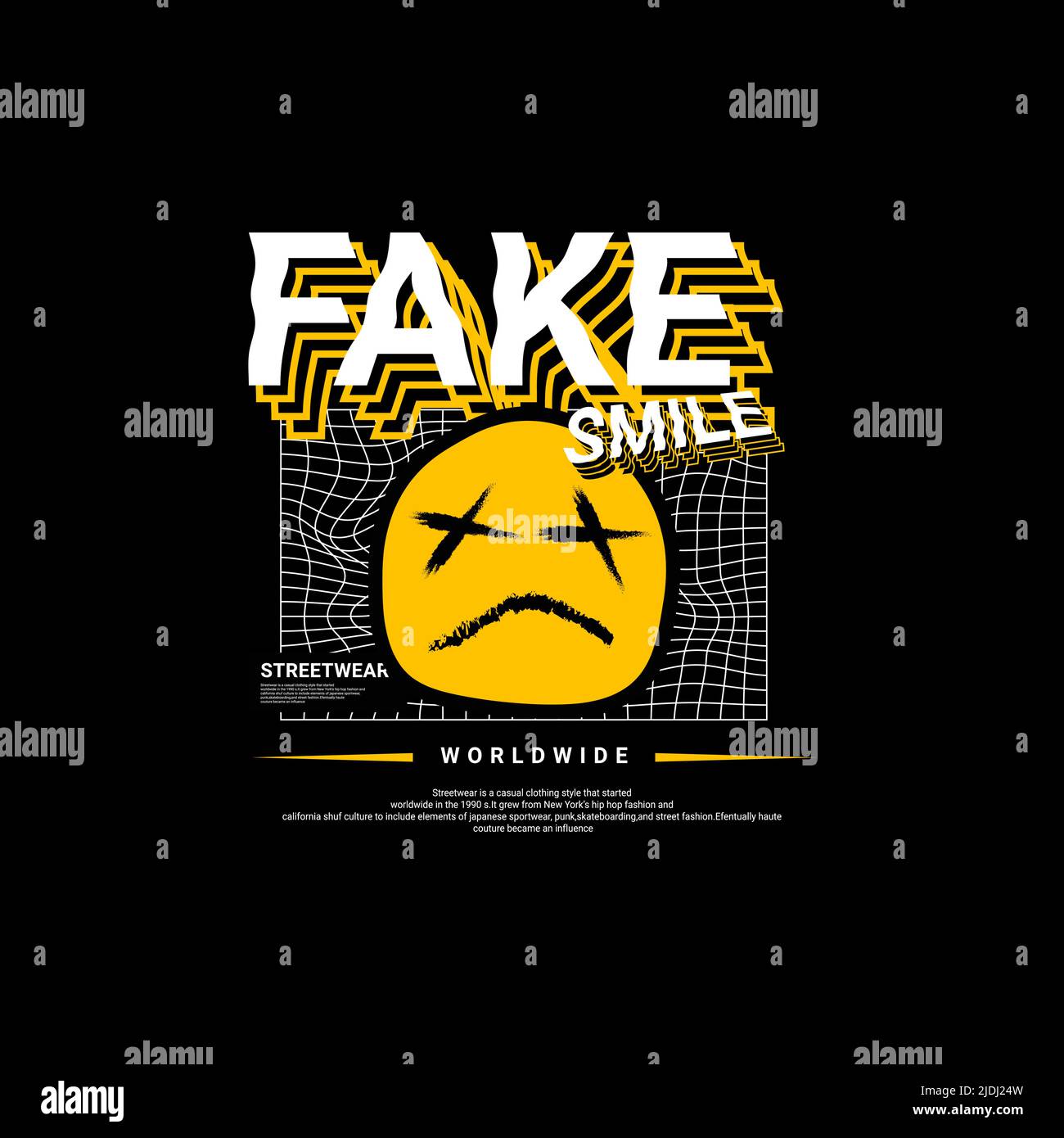 Fake smile design, suitable for screen printing t-shirts, clothes ...