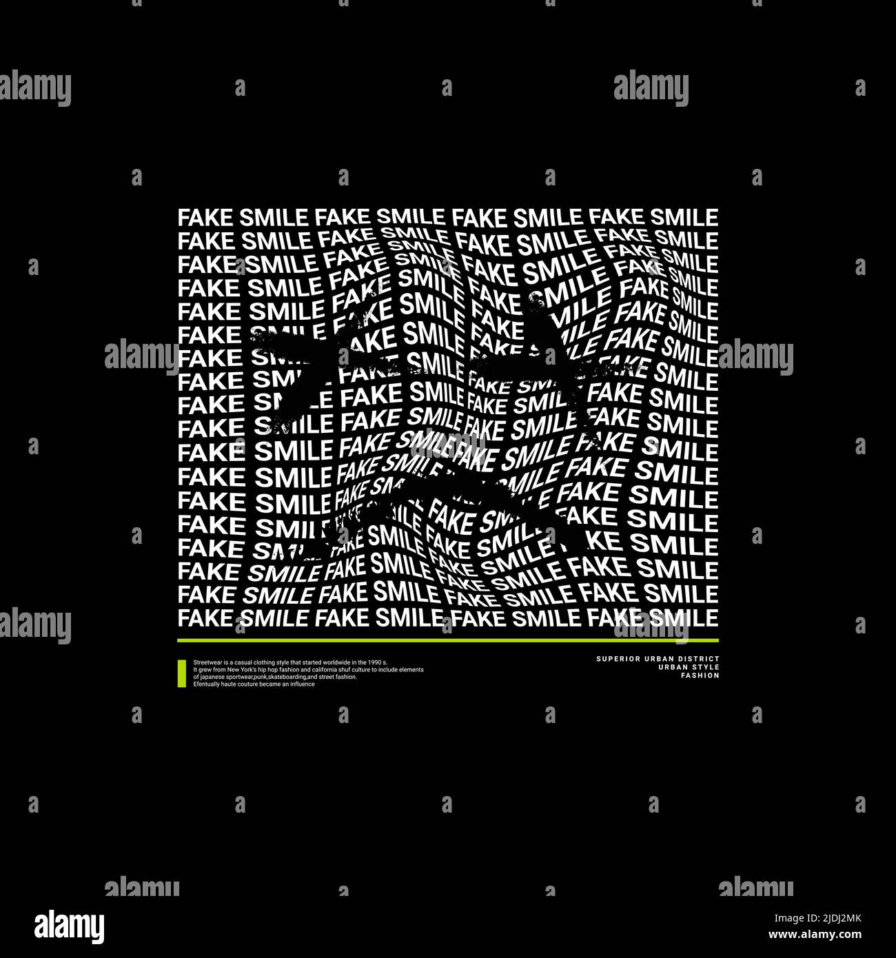 Fake smile design, suitable for screen printing t-shirts, clothes ...